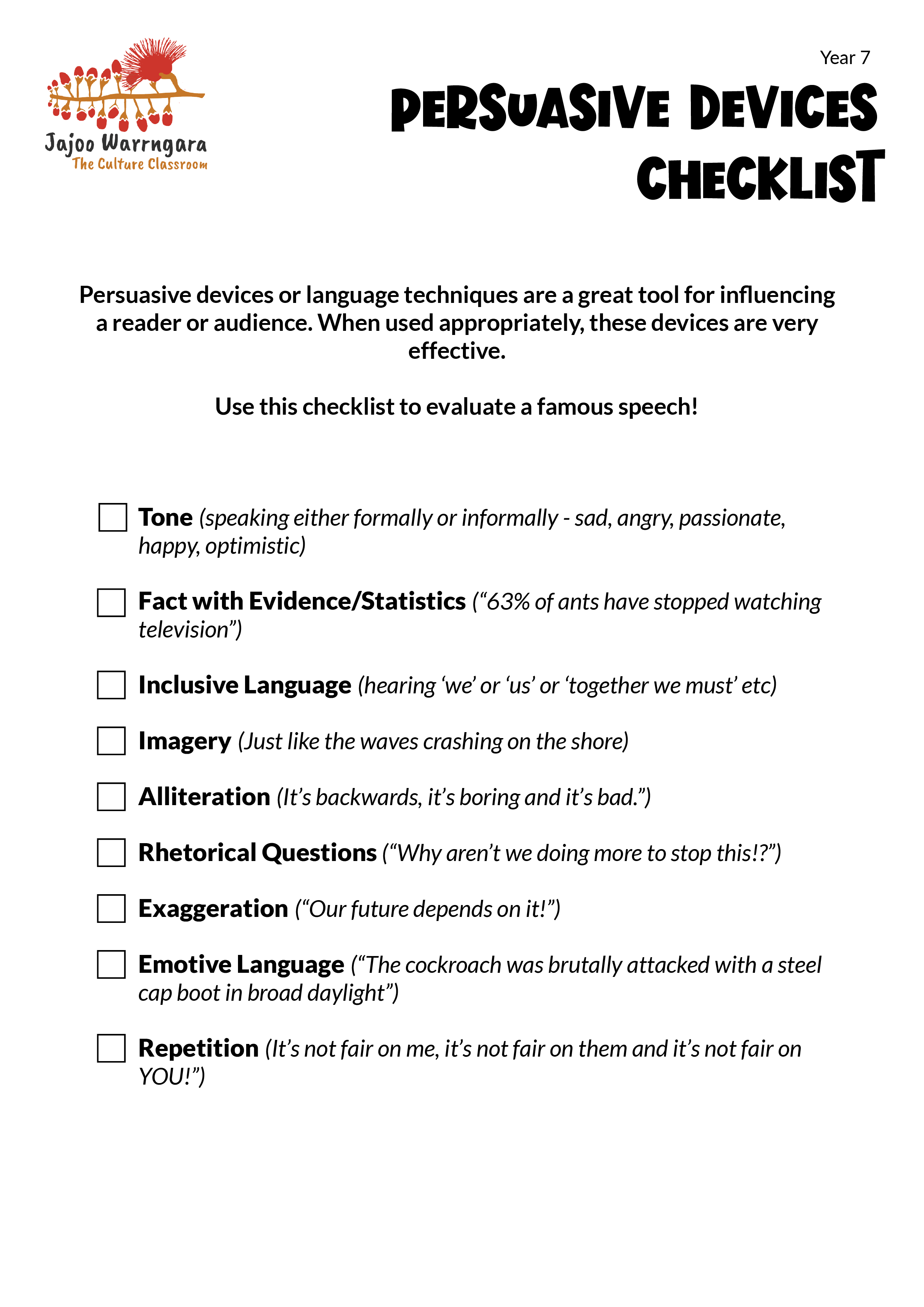 Persuasive Devices - Jajoo Warrngara